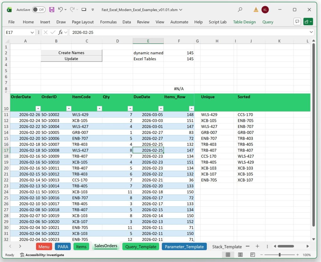 Modern Excel Meets Fast Excel – Production Scheduling