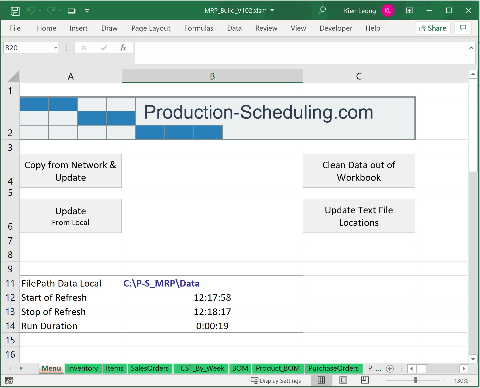 Doing MRP in Excel – Subscribers’ Page – Production Scheduling
